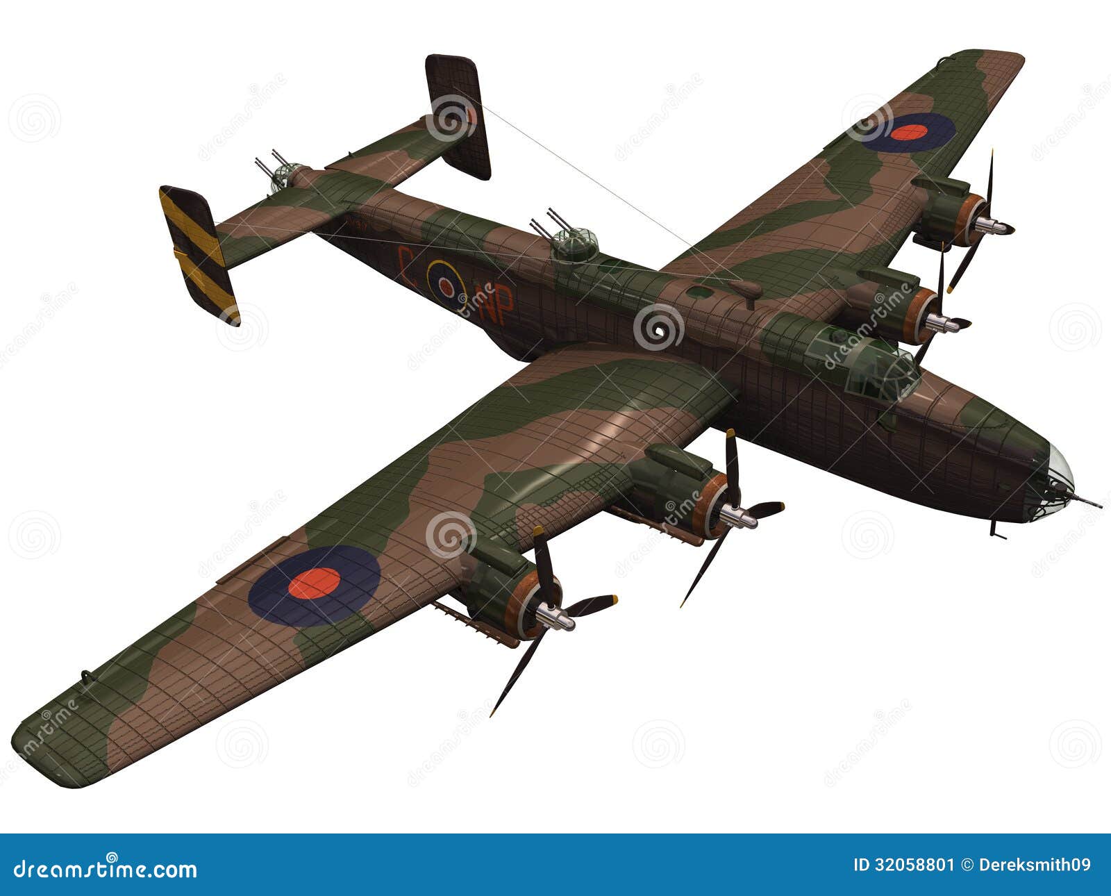 3d Rendering Of A Handley Page Halifax Profile Royalty-Free Stock Photo ...