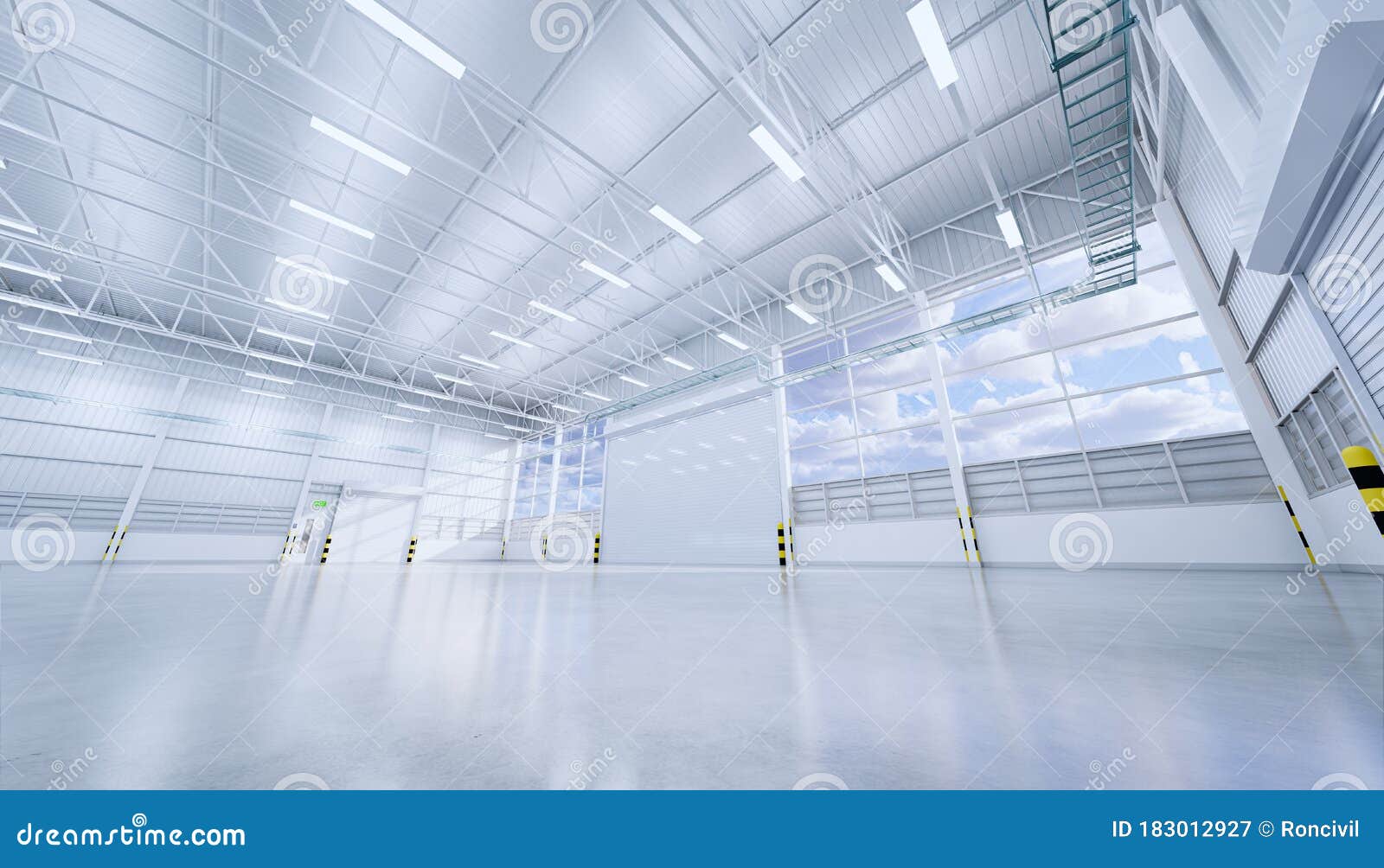 3d rendering hangar stock illustration. Illustration of background ...
