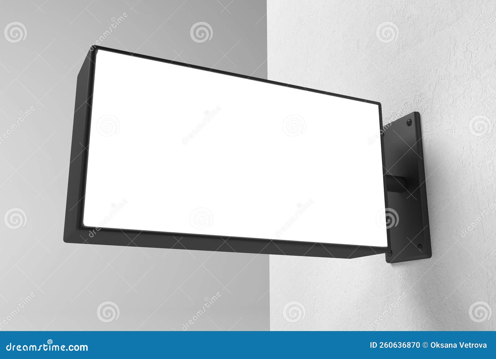 3d Rendering of a Hanging Black Wall Sign, Rectangular Billboard ...