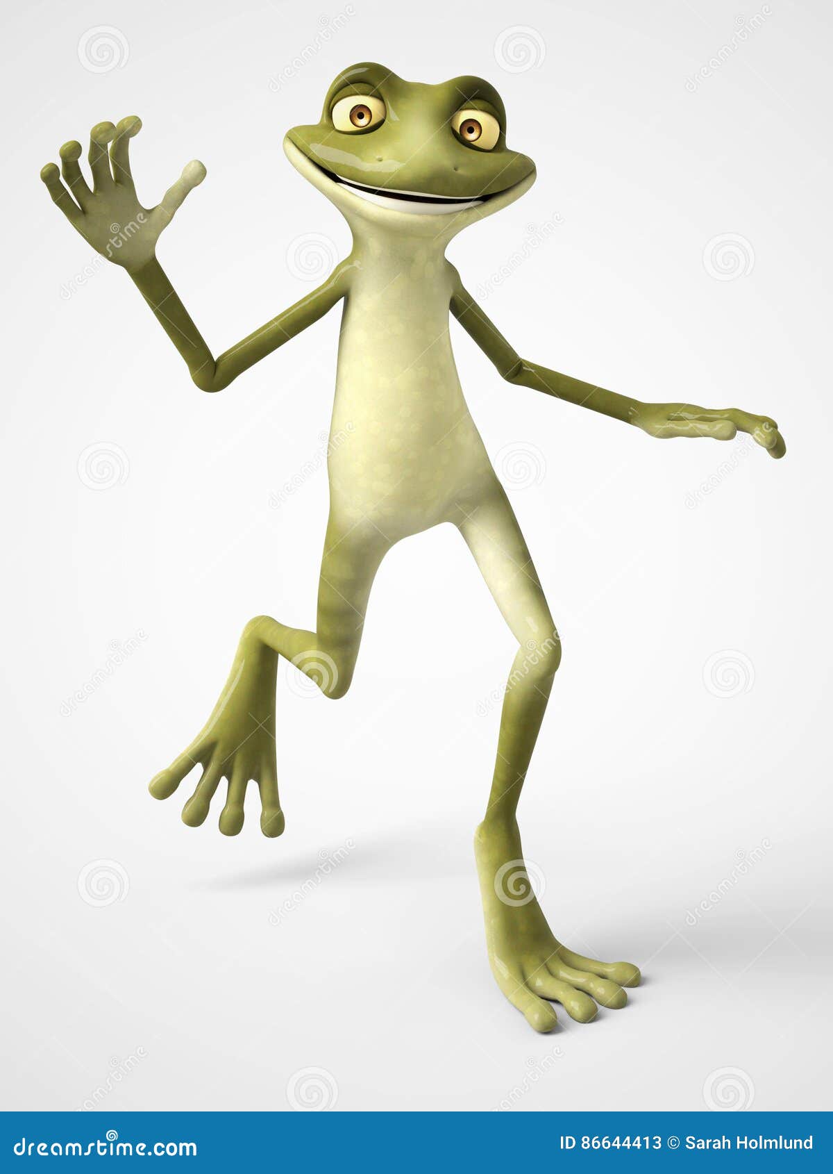 Frog Waving From A Rain Puddle Stock Photo | CartoonDealer.com #38111904