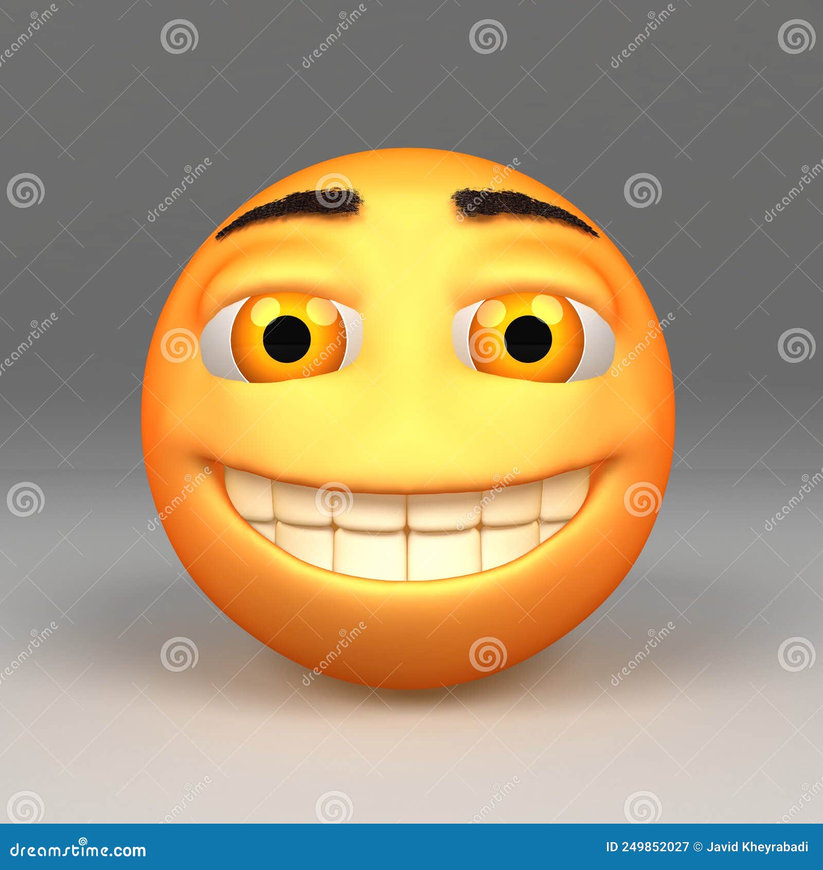 3D Rendering Happy Emoji. Smile Emoticon 3d Stock Illustration ...