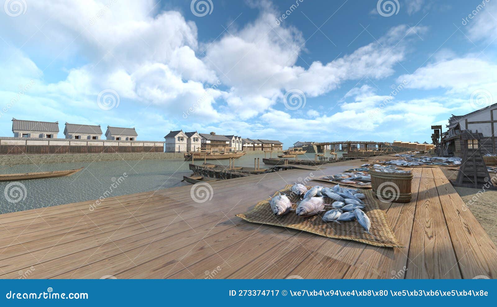 3D rendering of the harbor stock illustration. Illustration of outdoors ...