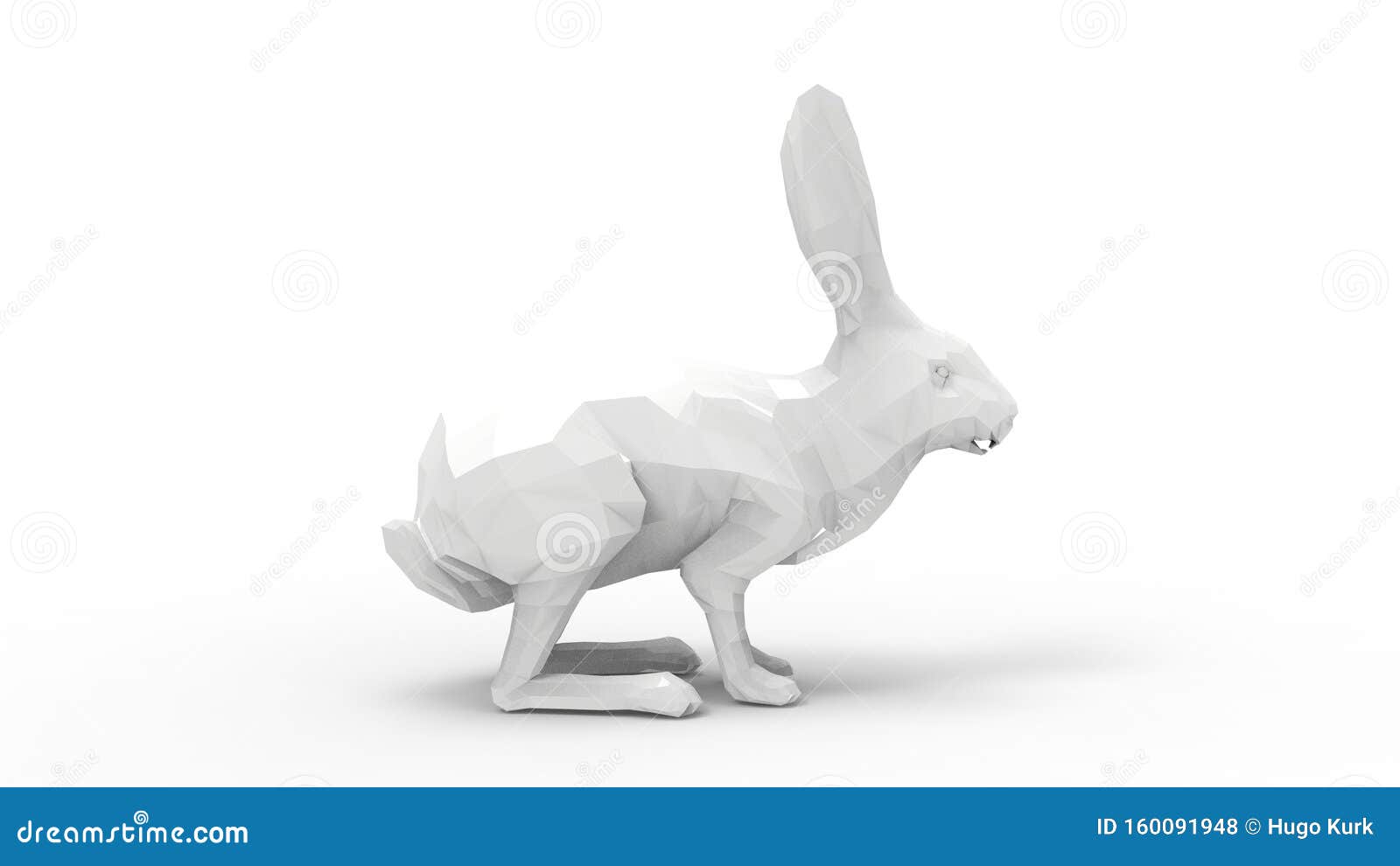 3d Rendering of a Hare Rabbit Isolated in White Background Stock ...