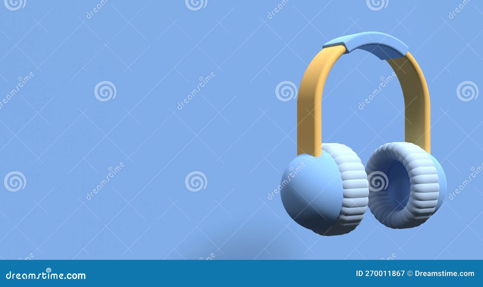 3d Rendering Headphones. Wireless Headphones Side View. 3d Earmuffs ...