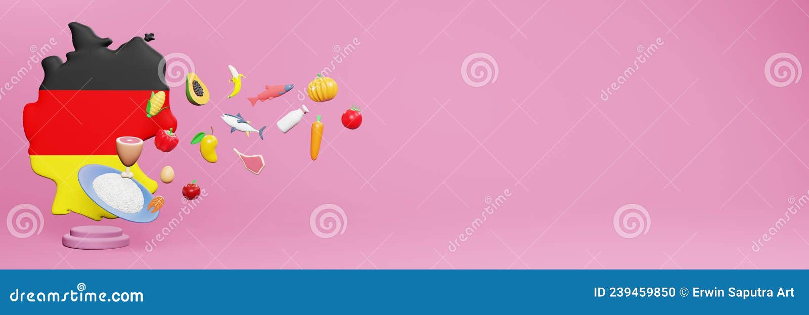 3d Rendering of Healthy Food Consumption Nutritional Requirements in ...