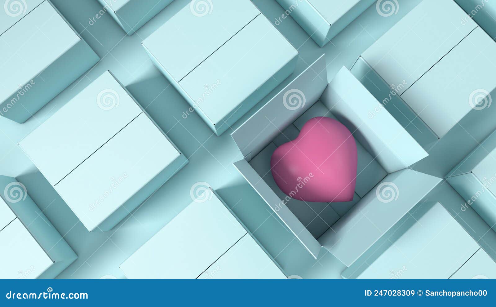 3d Rendering of a Heart in a Box Stock Illustration - Illustration of ...