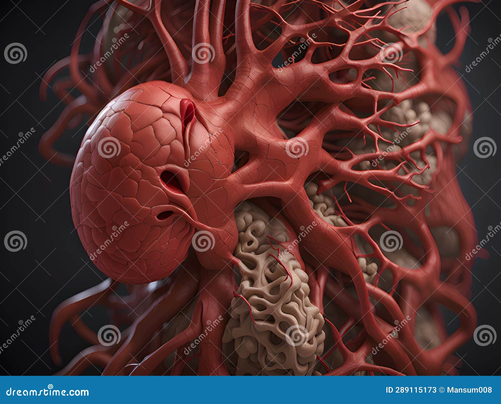 3d Rendering of Heart with Human Organs, Ai Generated Stock ...
