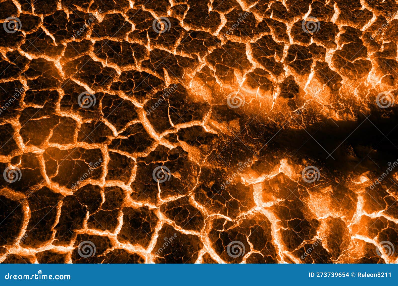 3D Rendering Heat Red Cracked Ground Texture after Eruption Volcano ...