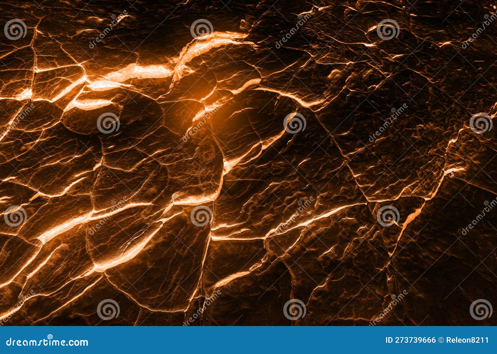 3D Rendering Heat Red Cracked Ground Texture After Eruption Volcano ...