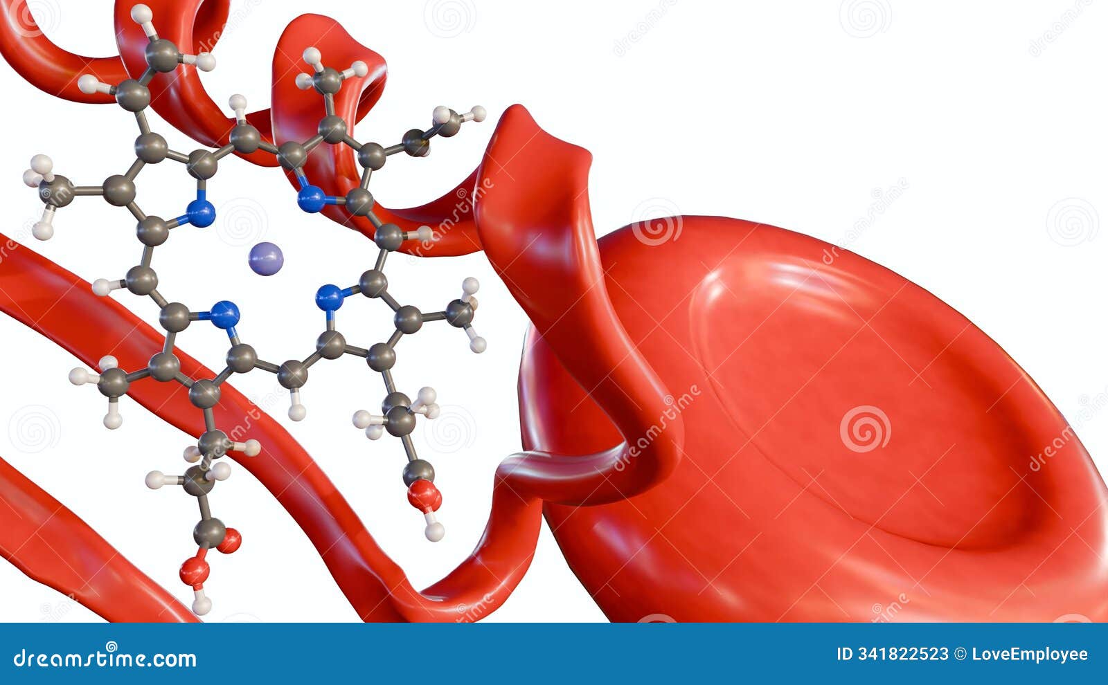 Heme Molecule, Protein Structure And Red Blood Cells. Royalty-Free ...