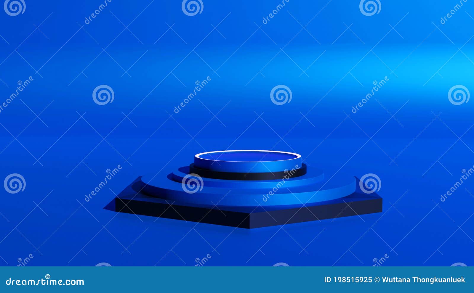 3D Rendering of Hexagonal Dark Blue-black Mockup Platform Stock ...