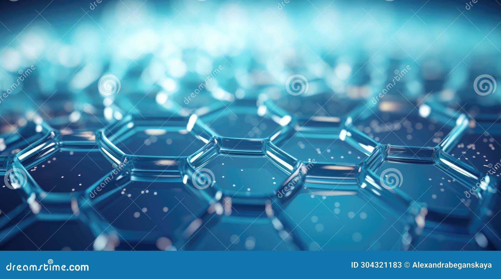 Nanotechnology Hexagonal Blue Grid Concept Stock Illustration ...