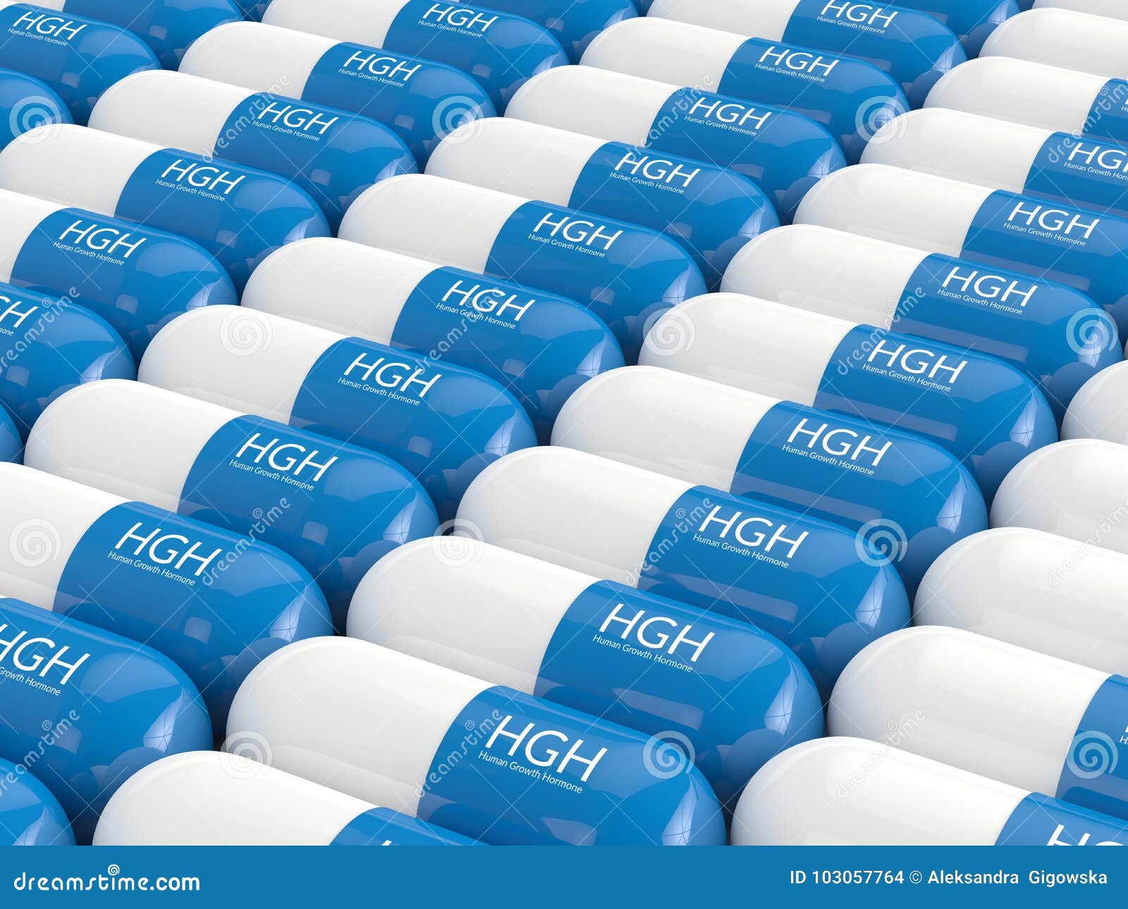 3d Render of HGH Pills in Row Stock Illustration - Illustration of ...