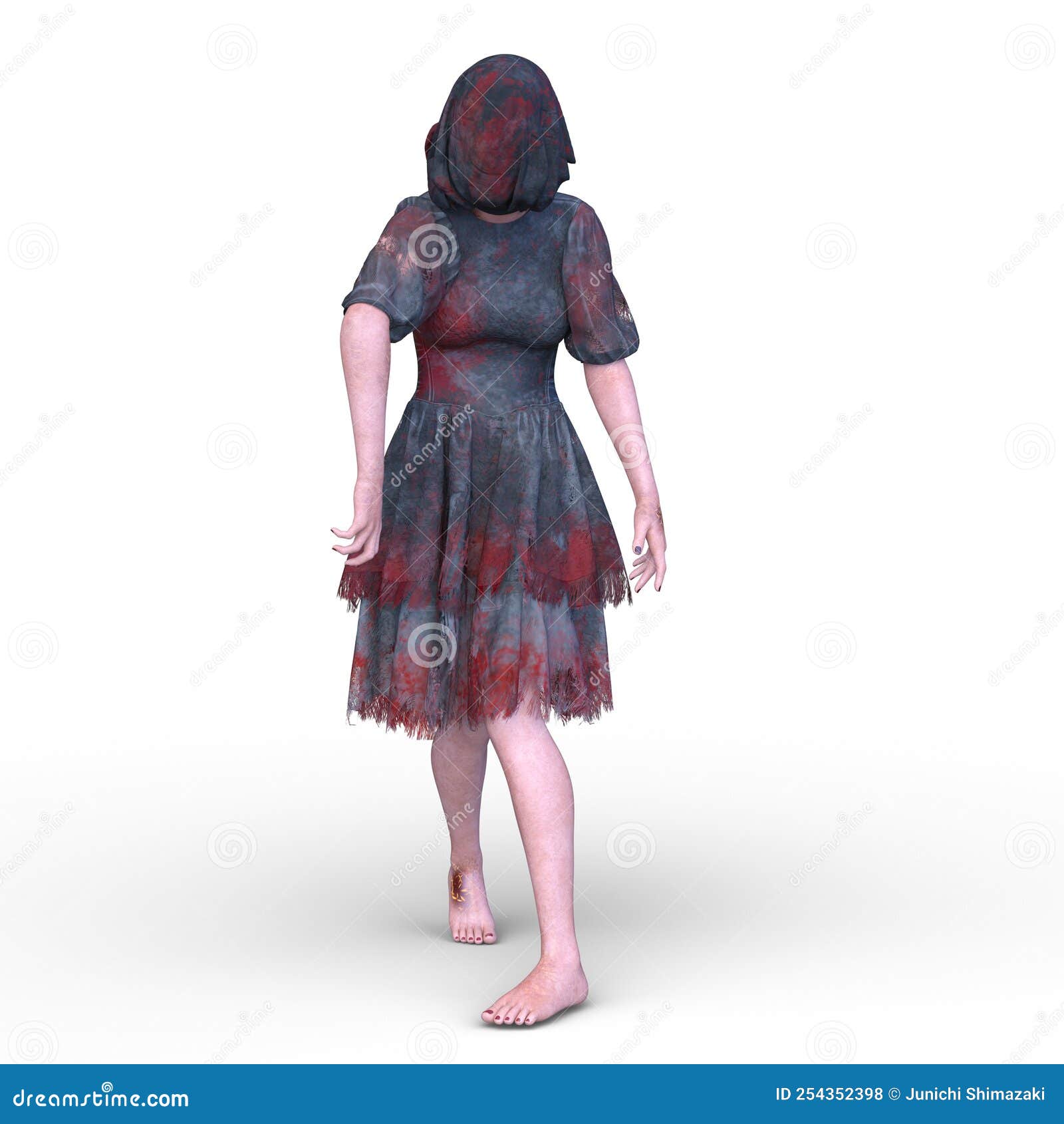 3D Rendering of a Hiding Face Woman Stock Illustration - Illustration ...