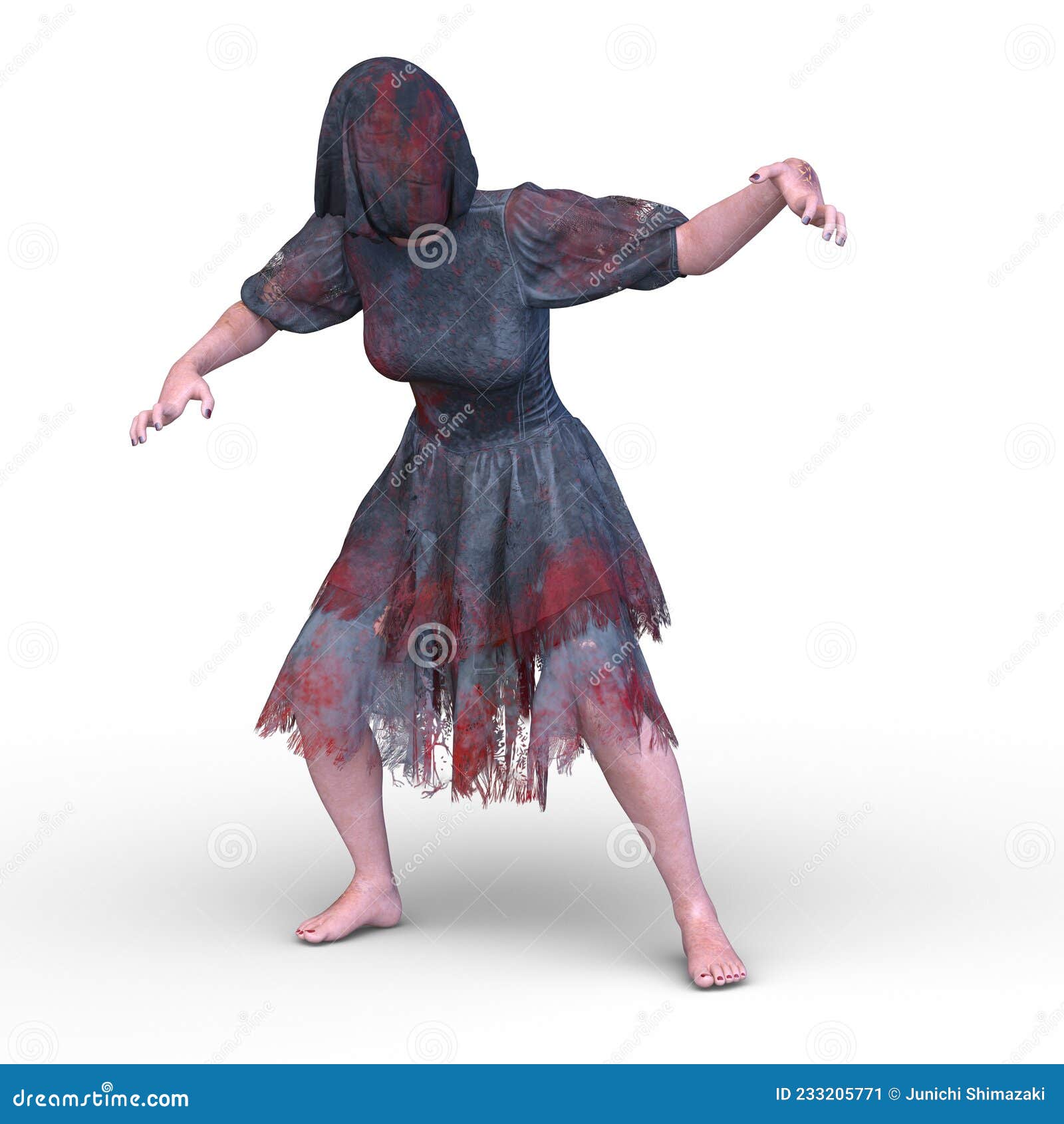 3D Rendering of a Hiding Face Woman Stock Illustration - Illustration ...