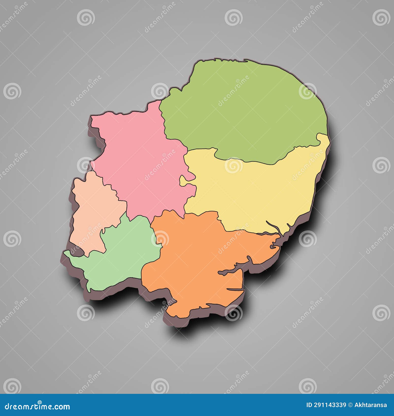 3d Rendering High Quality Outline Map Of East Of England Is A Region Of England With Borders Of