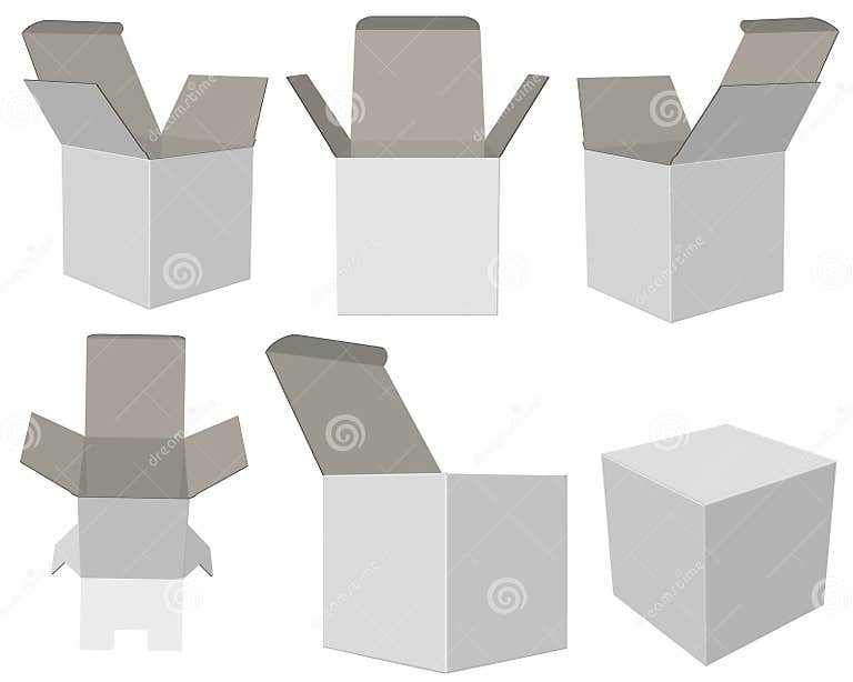 3D Rendering - High Resolution Image Basic Box Paper Template Isolated ...