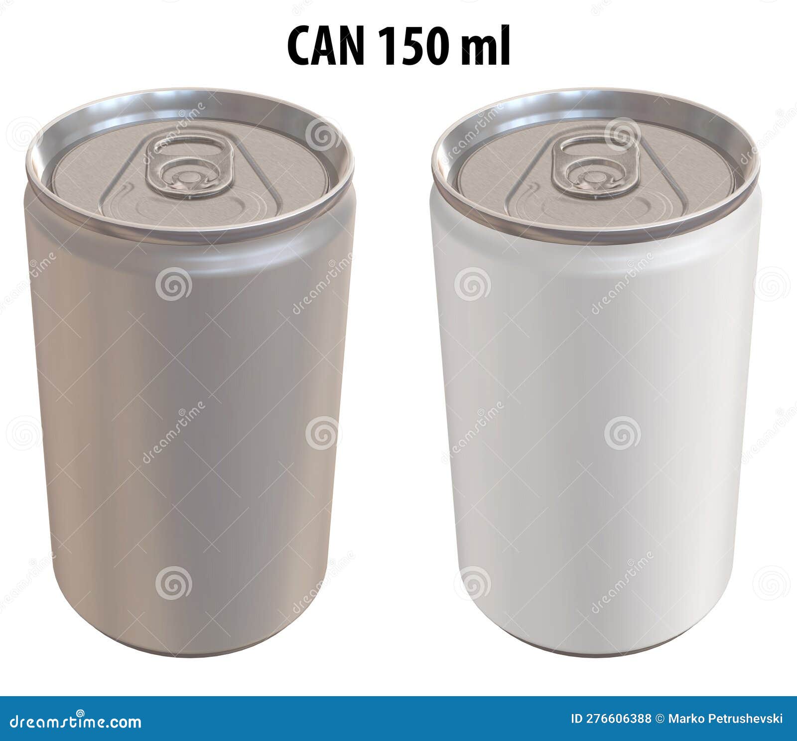 3D Rendering - High Resolution Image of CAN 150ml, White and Silver ...