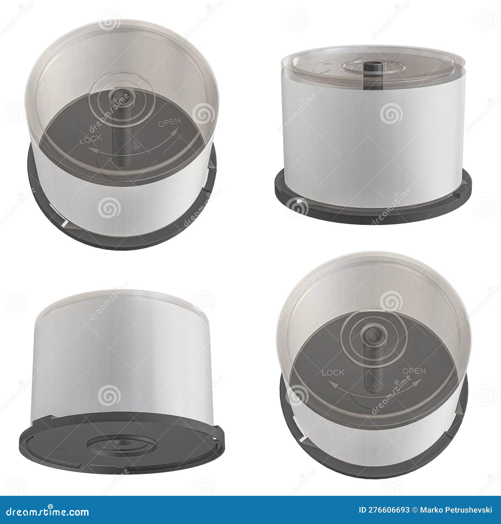 3D Rendering - High Resolution Image CD Cover PACK Isolated on a White ...