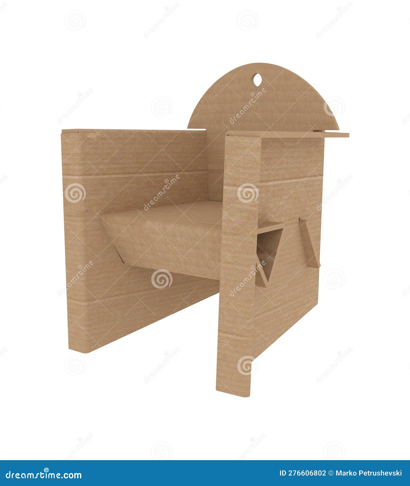 3D Rendering - High Resolution Image of Chair Corrugated Cardboard ...