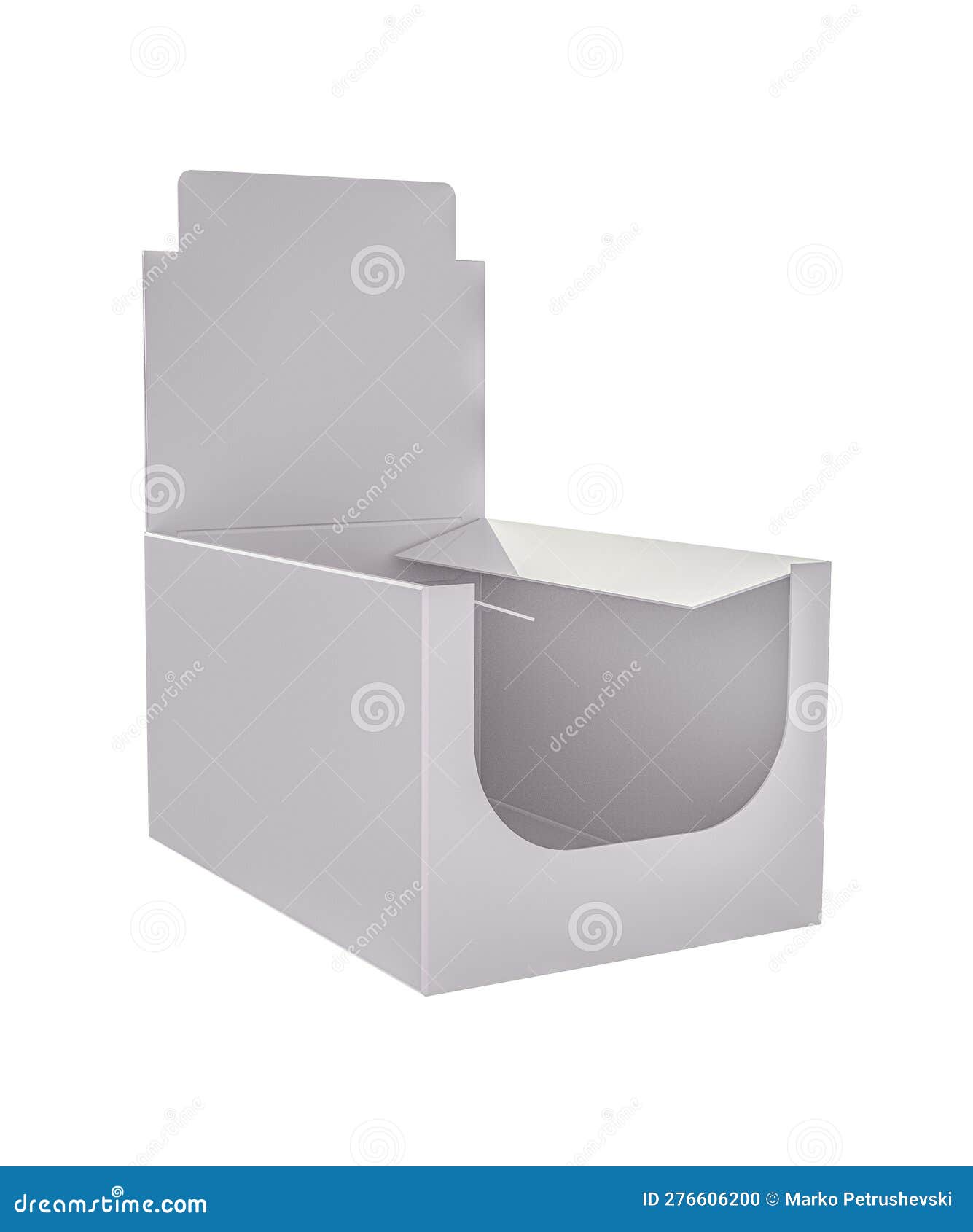 3D Rendering - High Resolution Image Display Box Template Isolated on ...