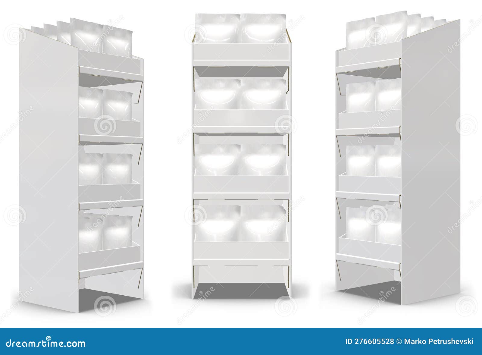 3D Rendering - High Resolution Image Pos Floor Display Box with Pouch ...