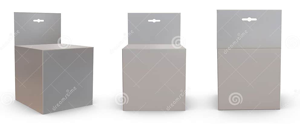 3D Rendering - High Resolution Image Set of Box with Hanger Lid ...