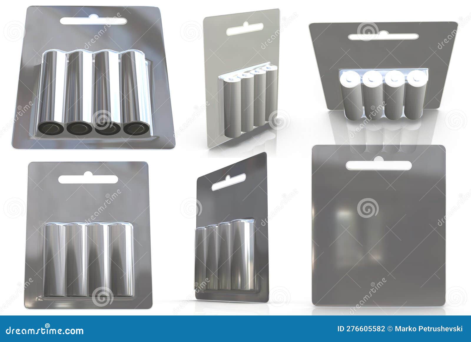 3D Rendering - High Resolution Image White Blister Pack AA Battery ...