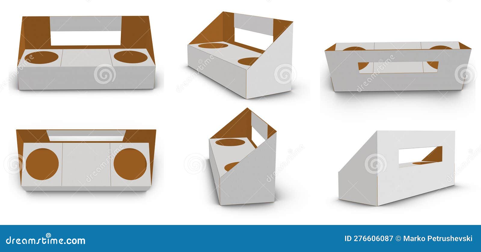 3D Rendering - High Resolution Image White Custom Carrier Box Template ...