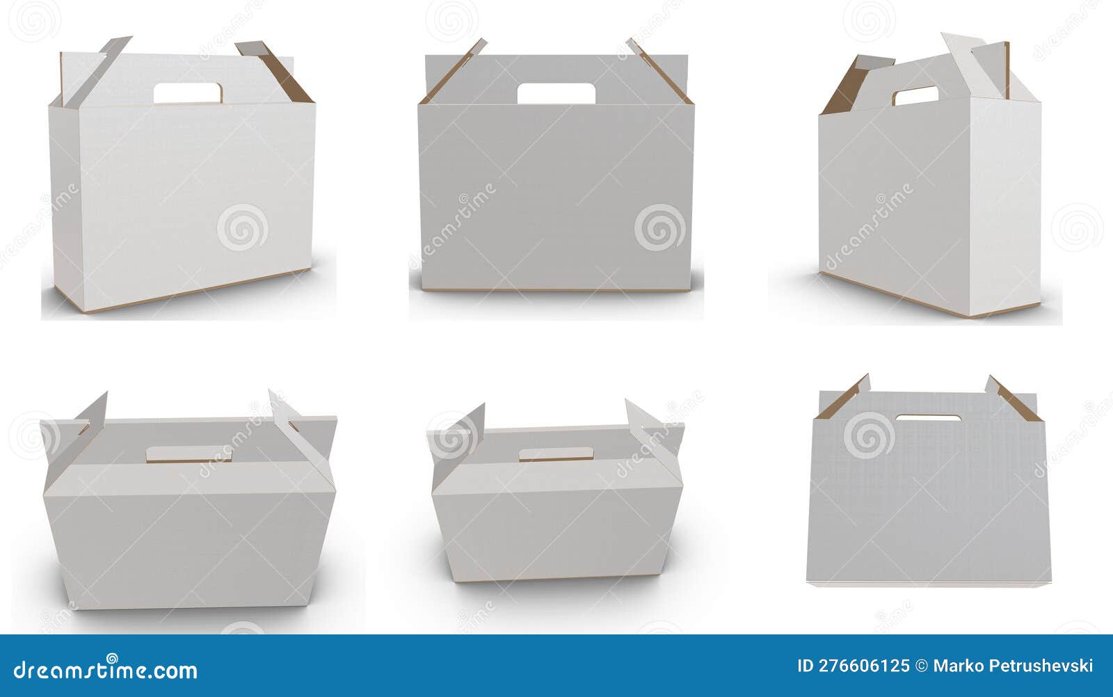 3D Rendering - High Resolution Image White Custom Carrier Box Template ...