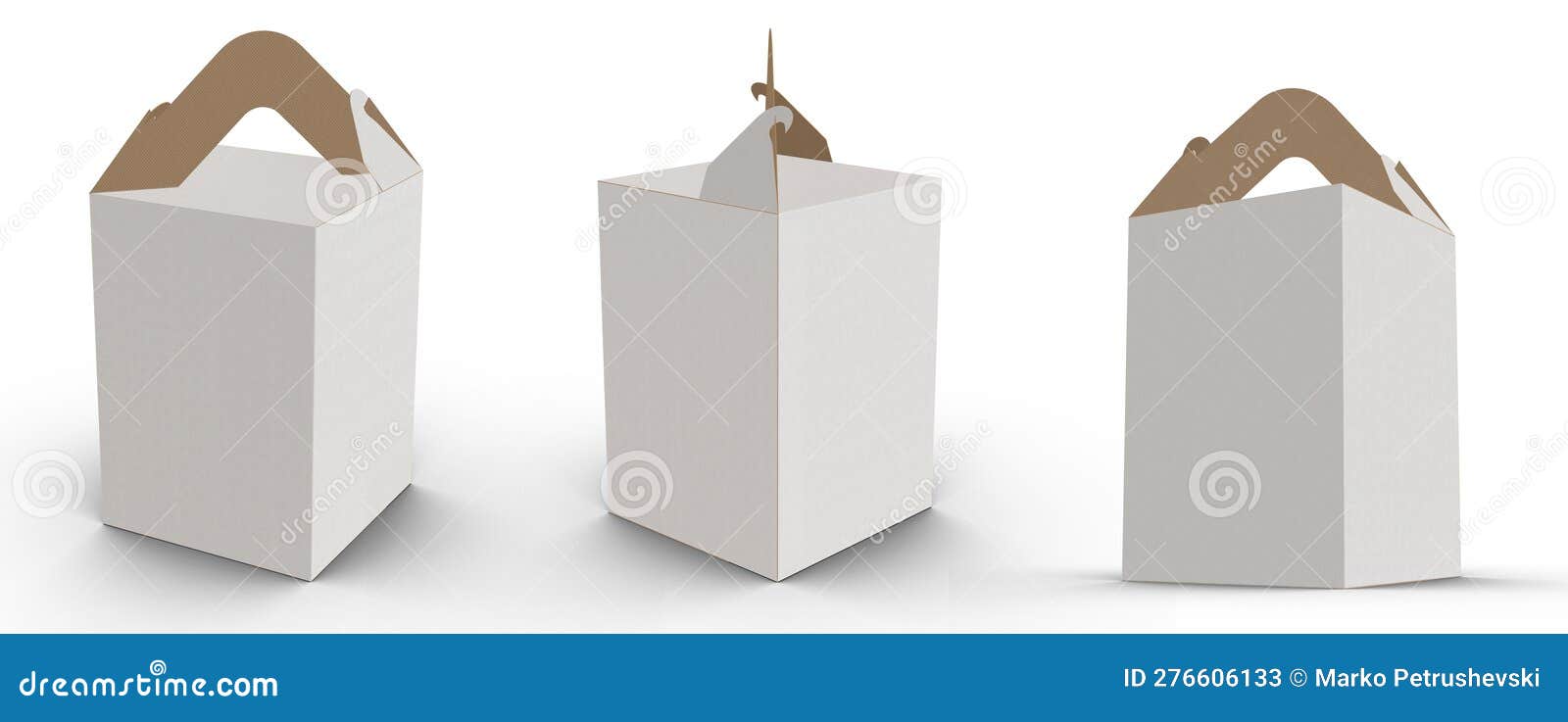 3D Rendering - High Resolution Image White Custom Carrier Box Template ...