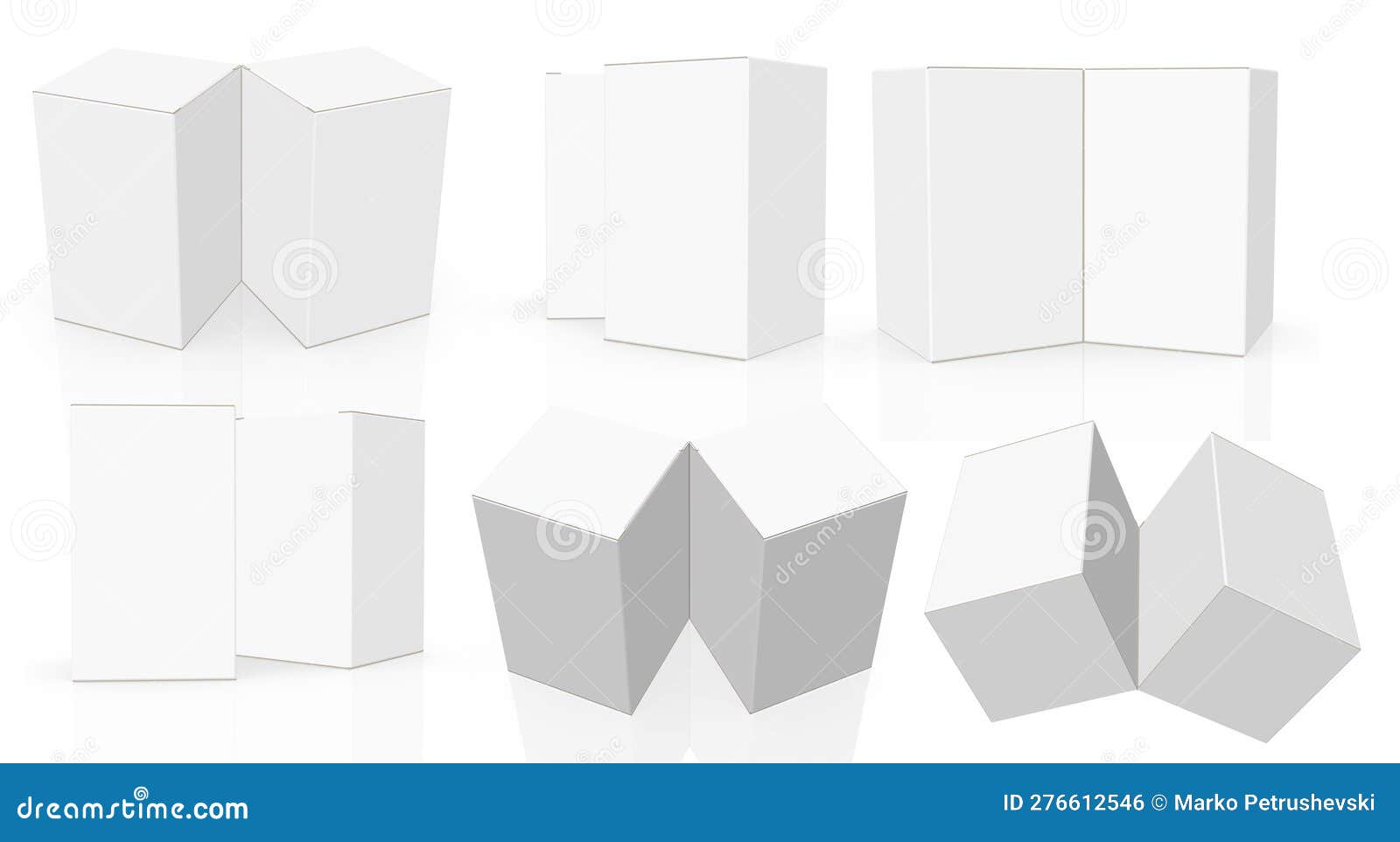 3D Rendering - High Resolution Image White Double Basic Box Template ...