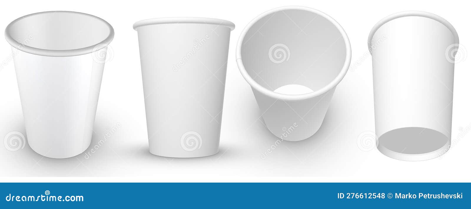 3D Rendering - High Resolution Image White Paper Cup Template Isolated ...
