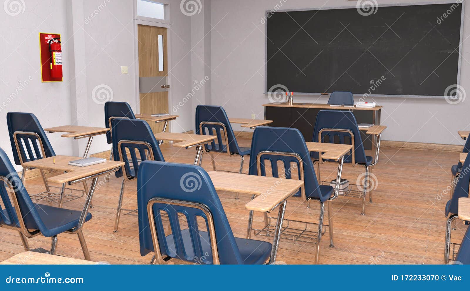 3D Rendering High School Classroom Stock Illustration - Illustration of ...