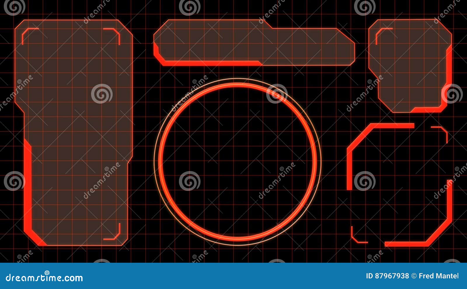 3D Rendering of a High Tech Hud Stock Illustration - Illustration of ...