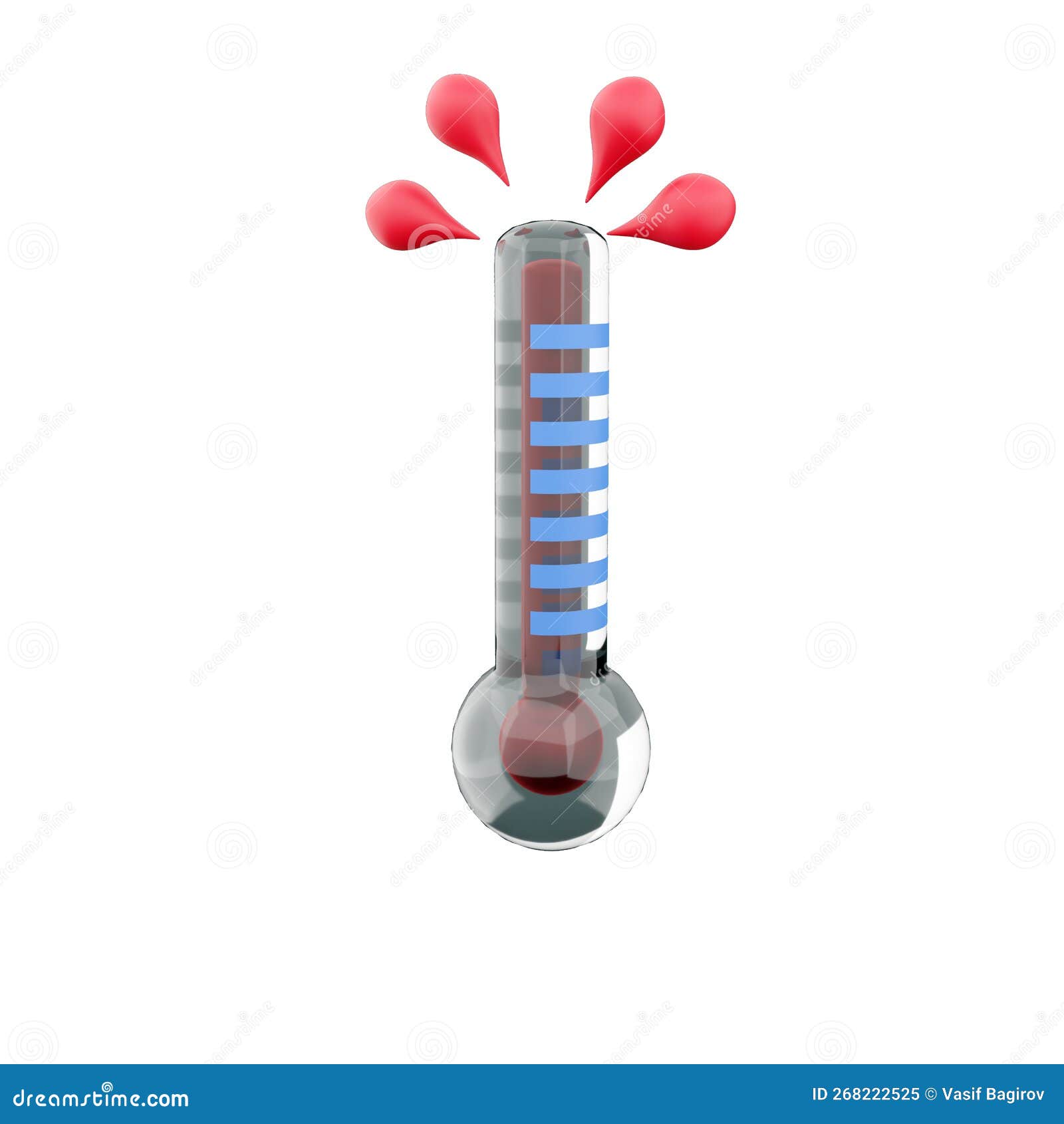 3D Rendering High Thermometer Score Icon. 3d Render Hot Weather Icon ...