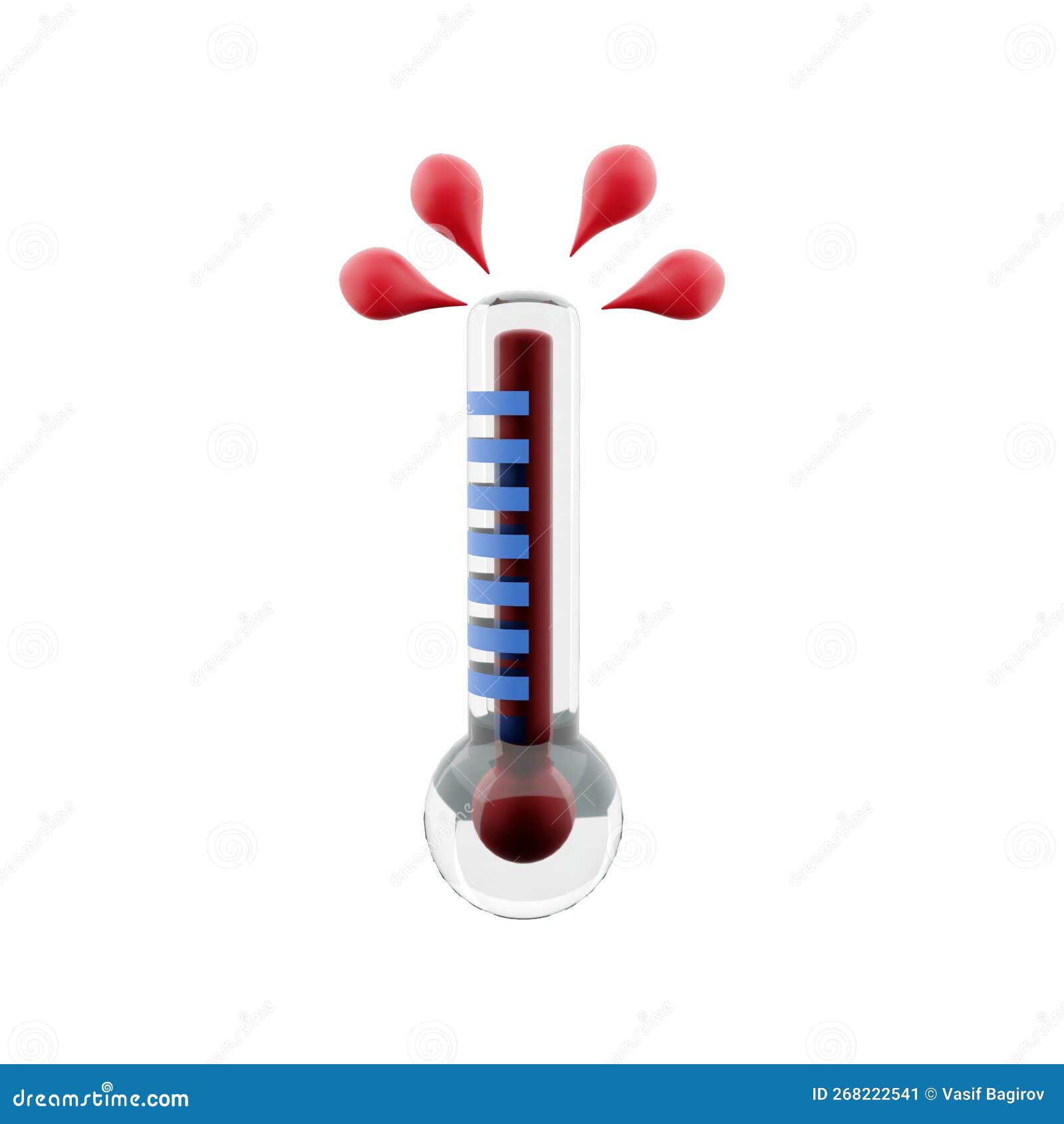 3D Rendering High Thermometer Score Icon. 3d Render Hot Weather Icon ...