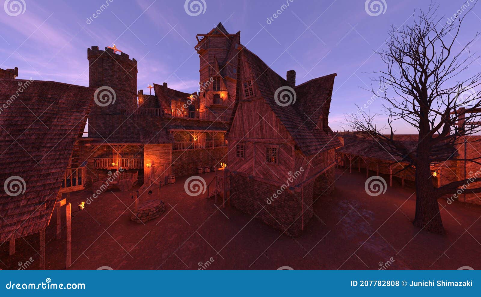 3D Rendering of Historic Castle Stock Illustration - Illustration of ...