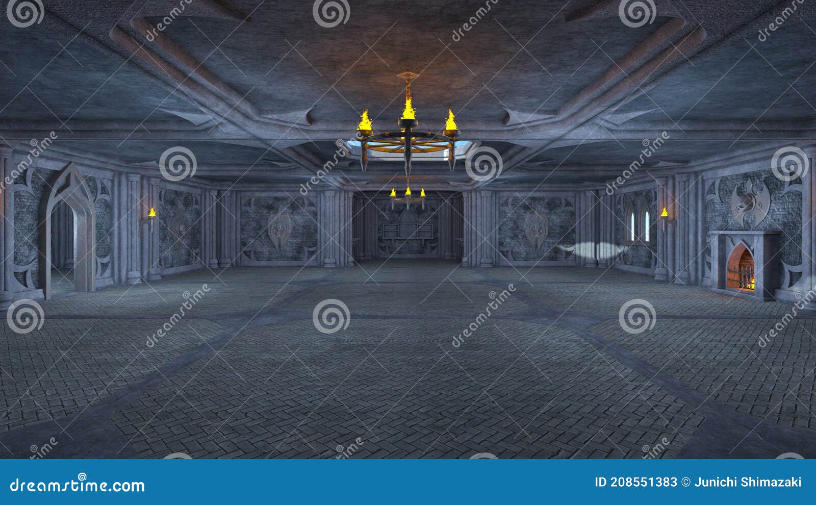 3D Rendering of Historic Castle Stock Illustration - Illustration of ...