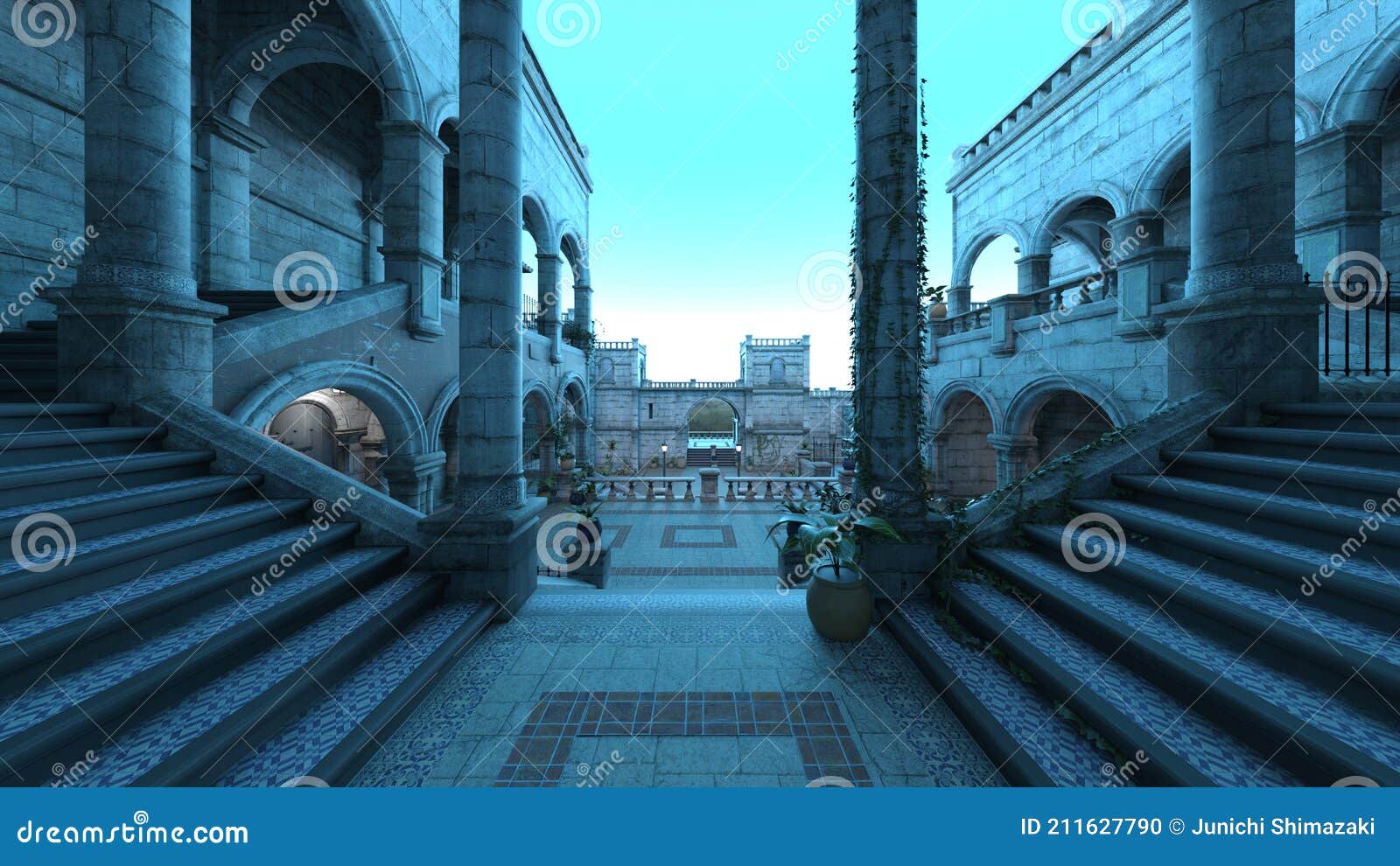 3D Rendering of Historic Castle Stock Illustration - Illustration of ...