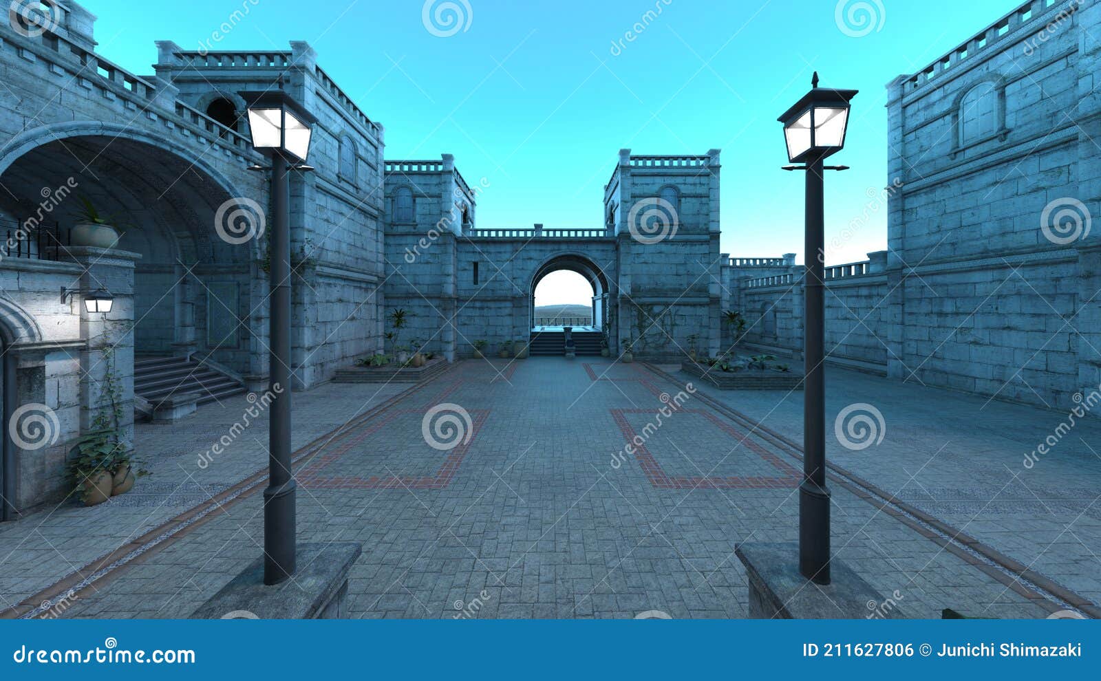 3D Rendering of Historic Castle Stock Illustration - Illustration of ...