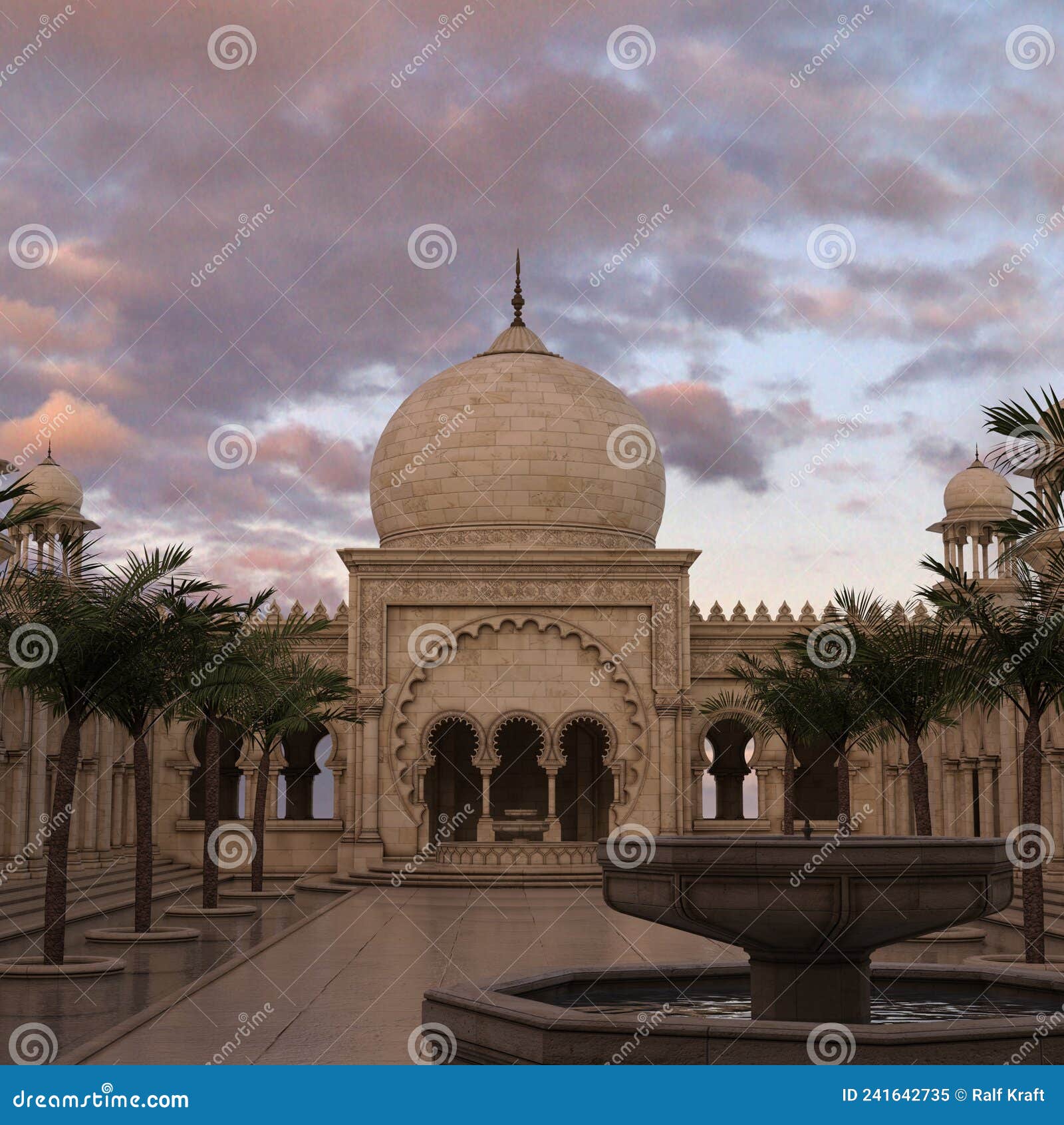 3d Illustration of a Fantasy Place with Arabic Oder Indian Building ...