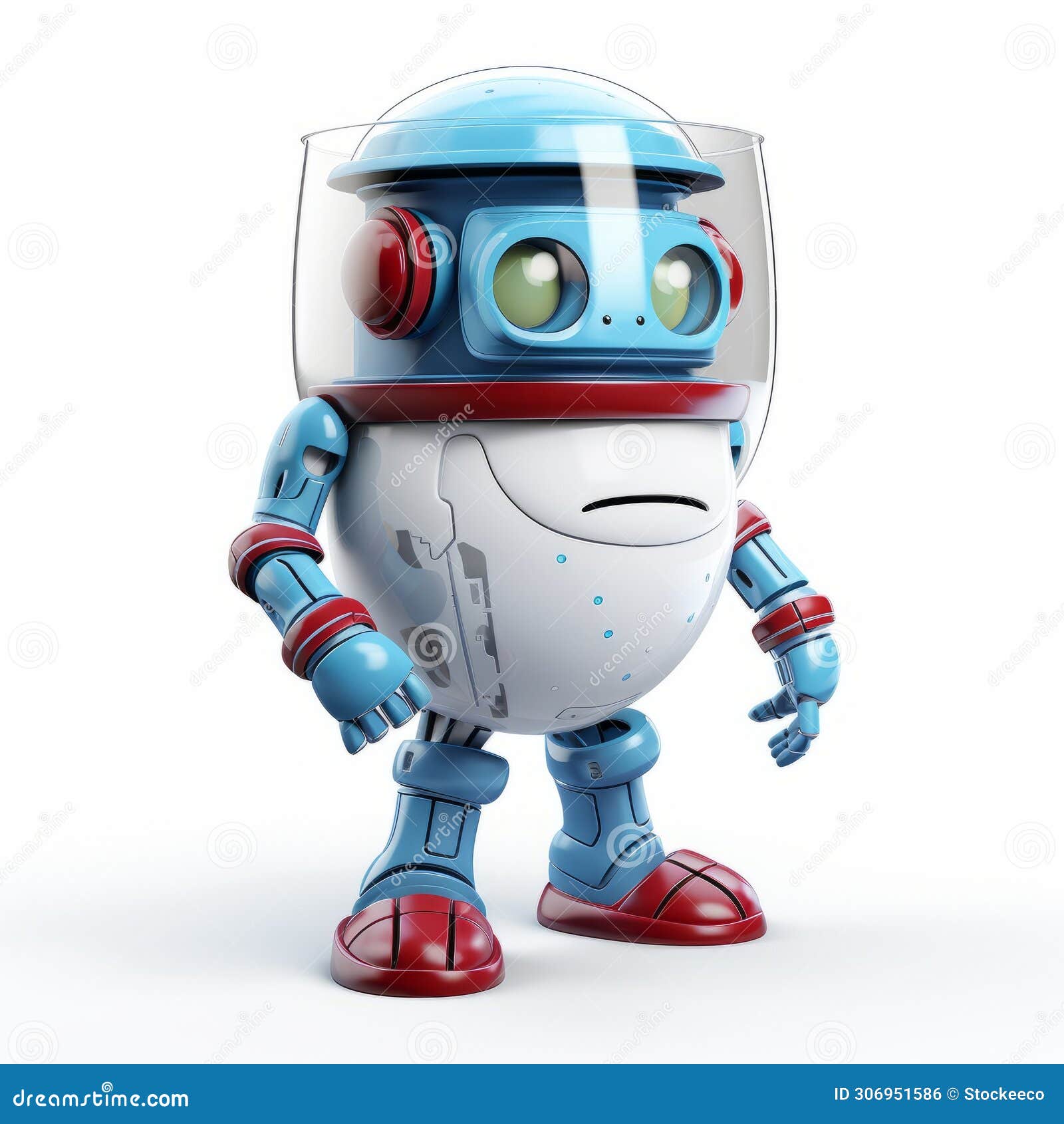 3d Rendering of Hitchbot in White Background Stock Illustration ...