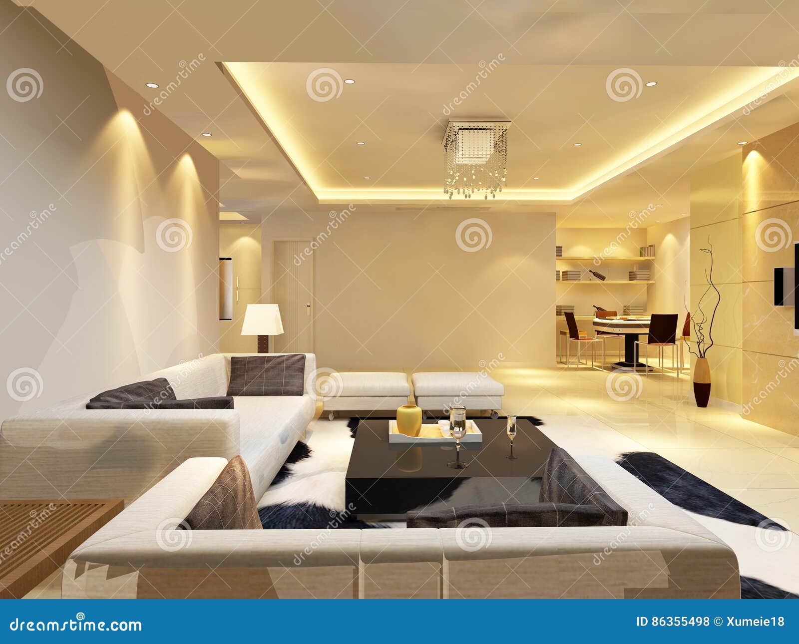 Home interior 3d rendering stock illustration. Illustration of ...