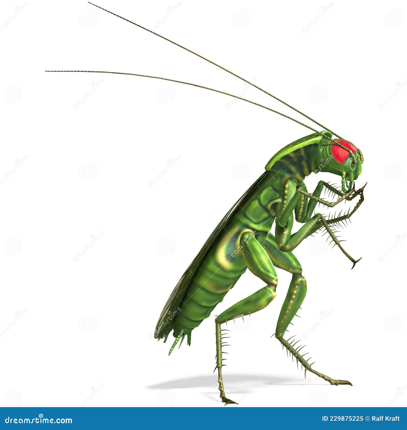 3D-illustration of a Creepy Cartoon Cockroach. Isolated Rendering ...