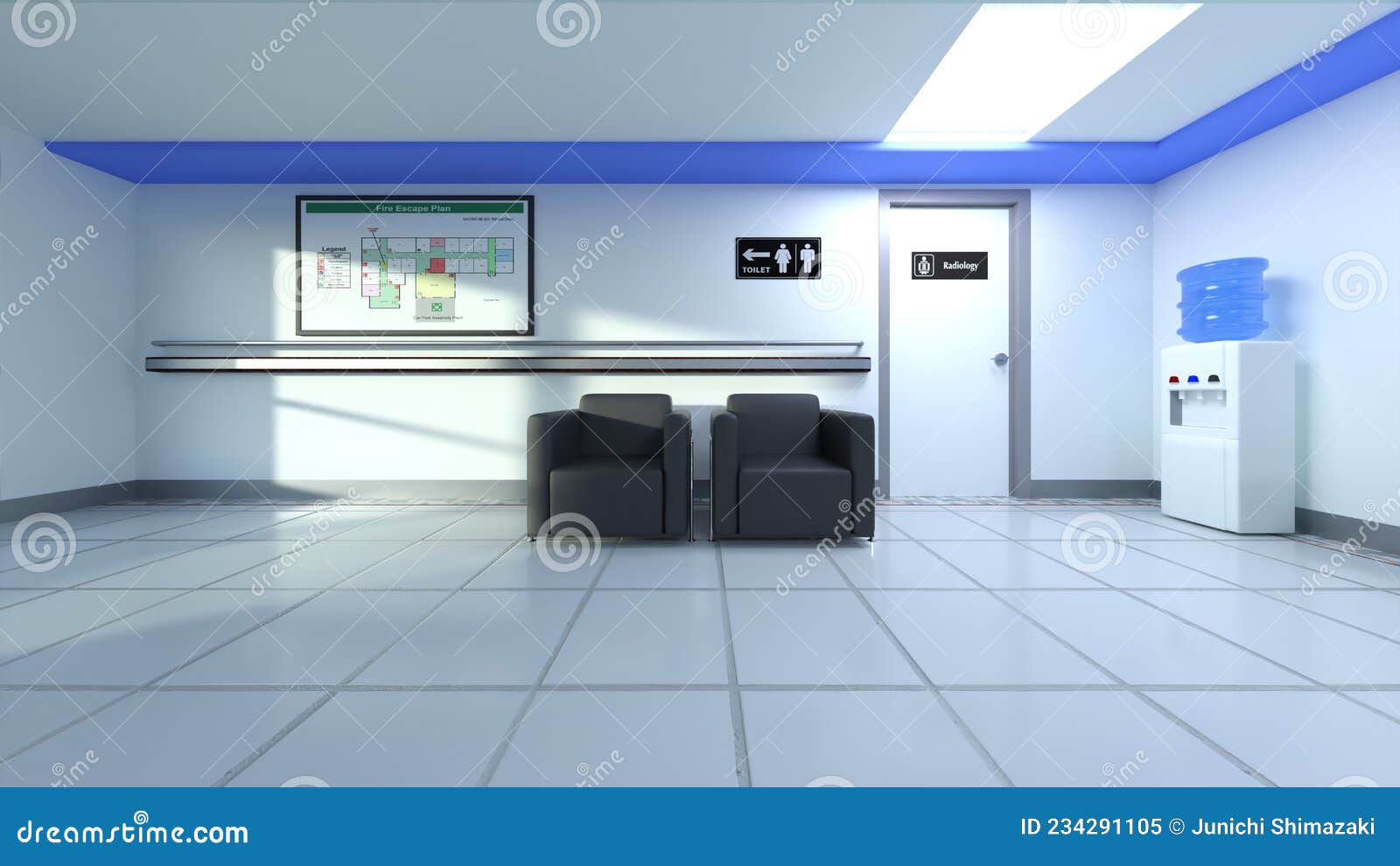 3D Rendering of the Hospital Corridor Stock Illustration - Illustration ...