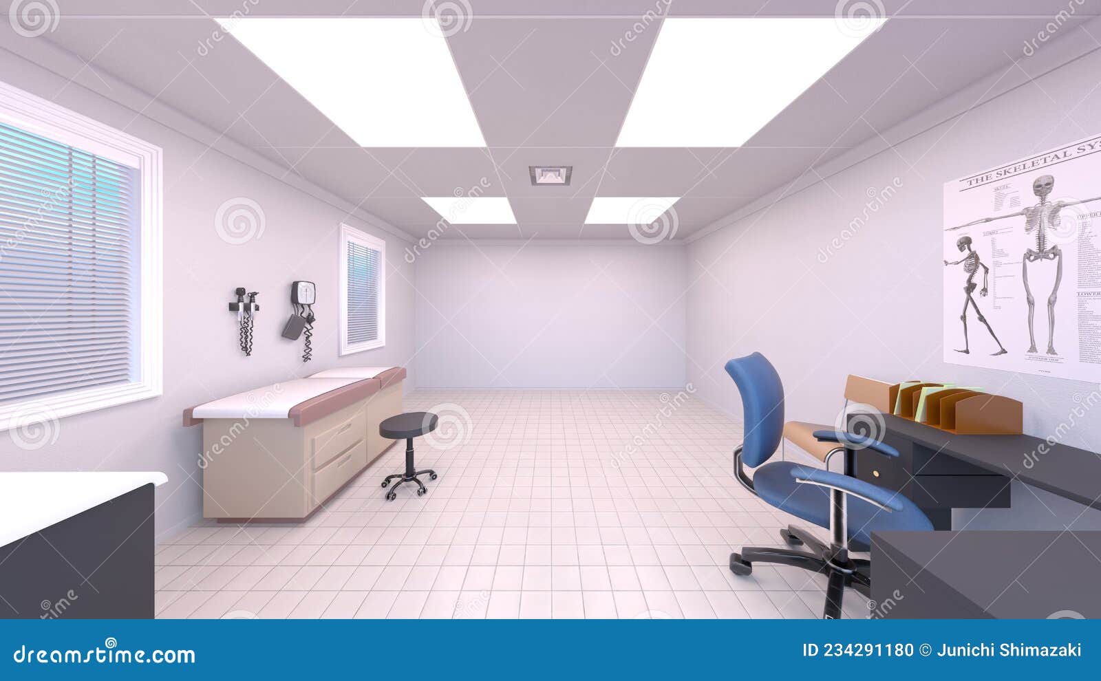 3D Rendering of the Hospital Room Stock Illustration - Illustration of ...