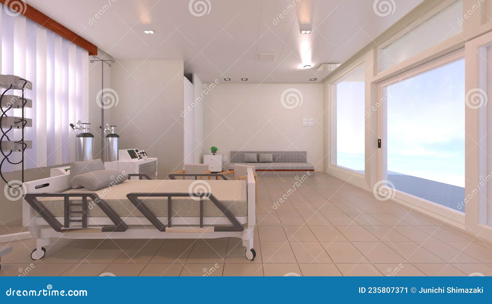 3D Rendering of the Hospital Room Stock Illustration - Illustration of ...