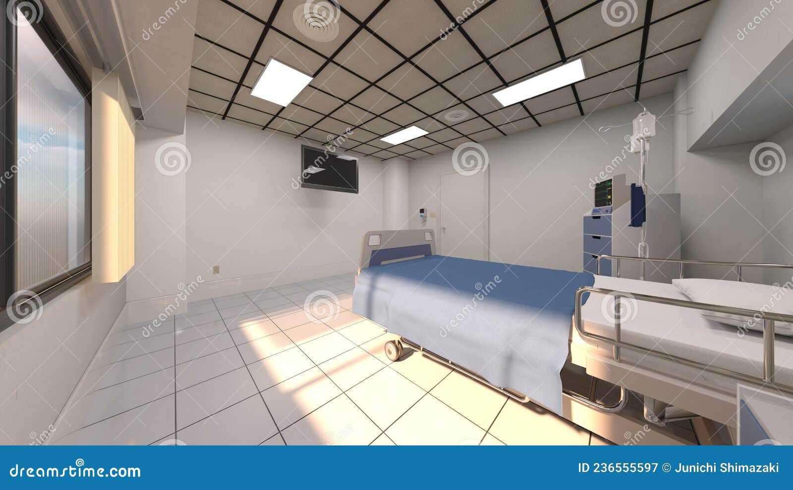 3D Rendering of the Hospital Room Stock Illustration - Illustration of ...