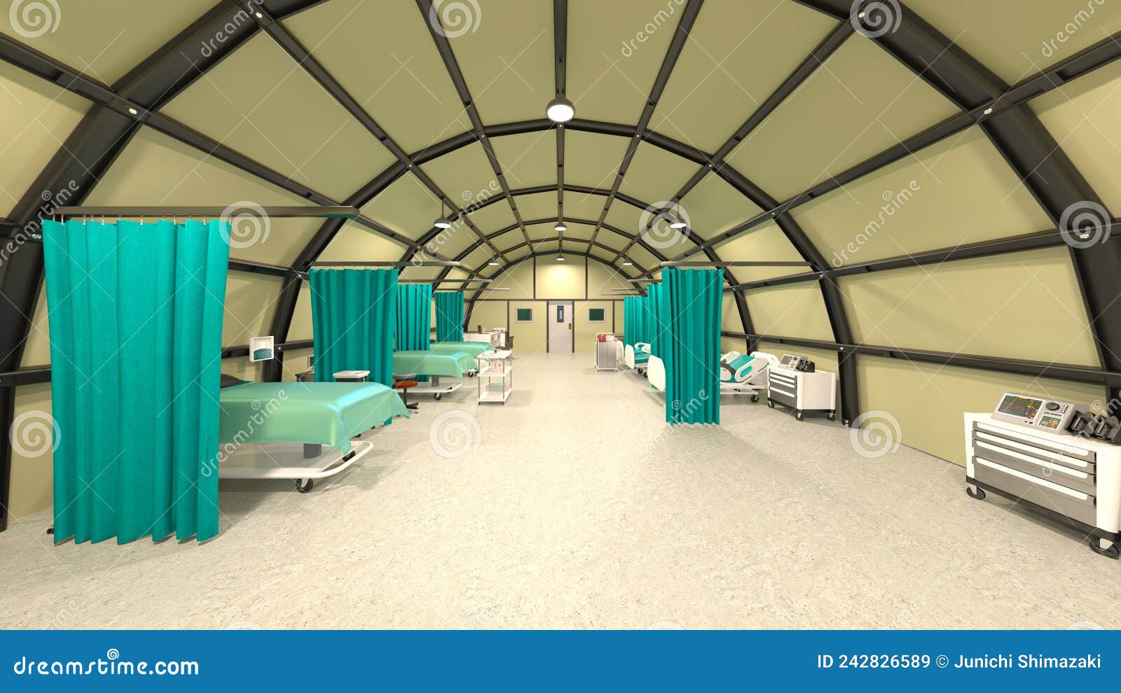3D Rendering of the Hospital Room Stock Illustration - Illustration of ...
